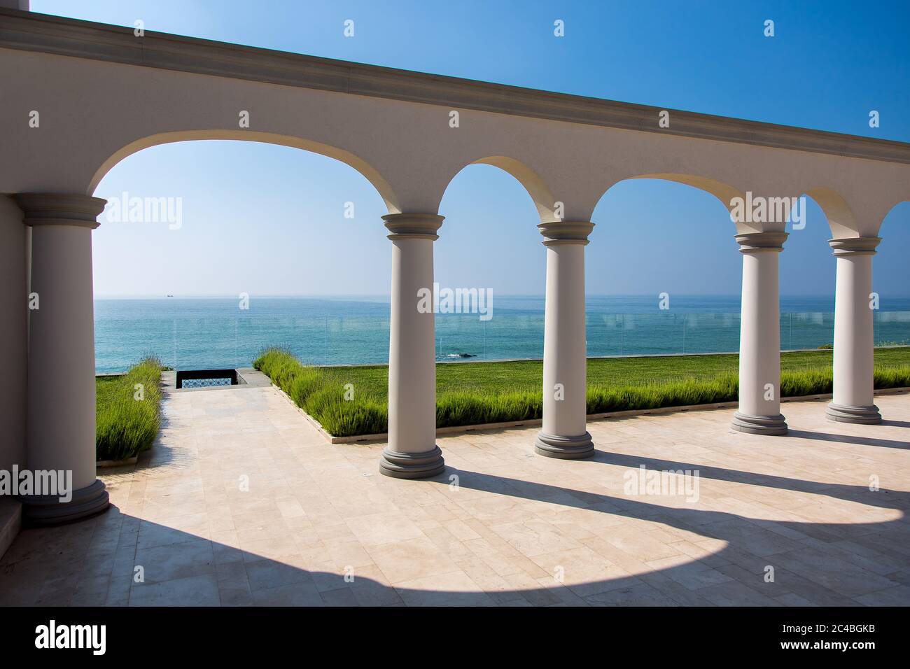 architectural structure with arched openings and columns in classical ...