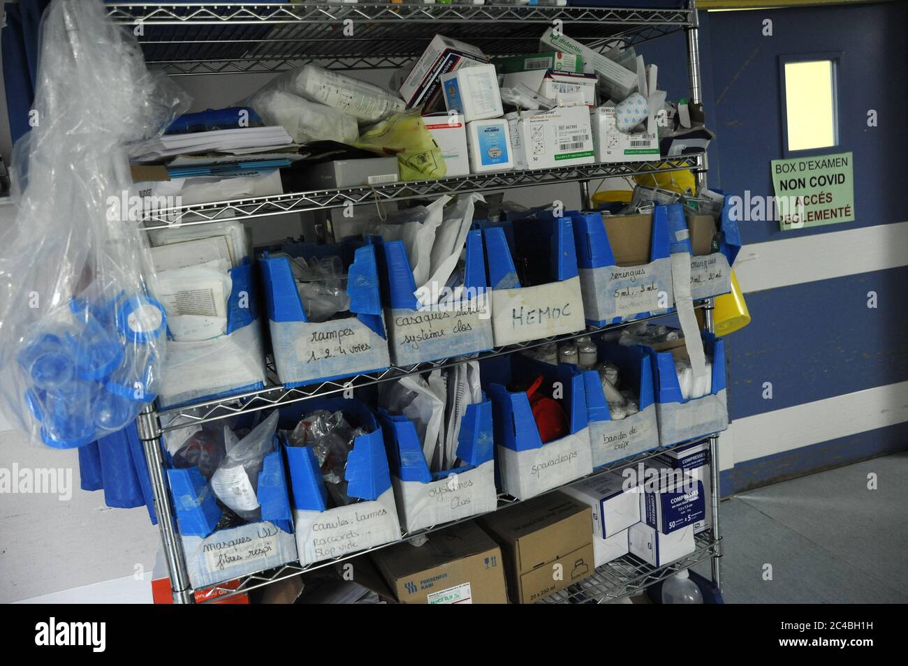 Pharmacy supply trolley for boxes dedicated to healthcare Stock Photo ...