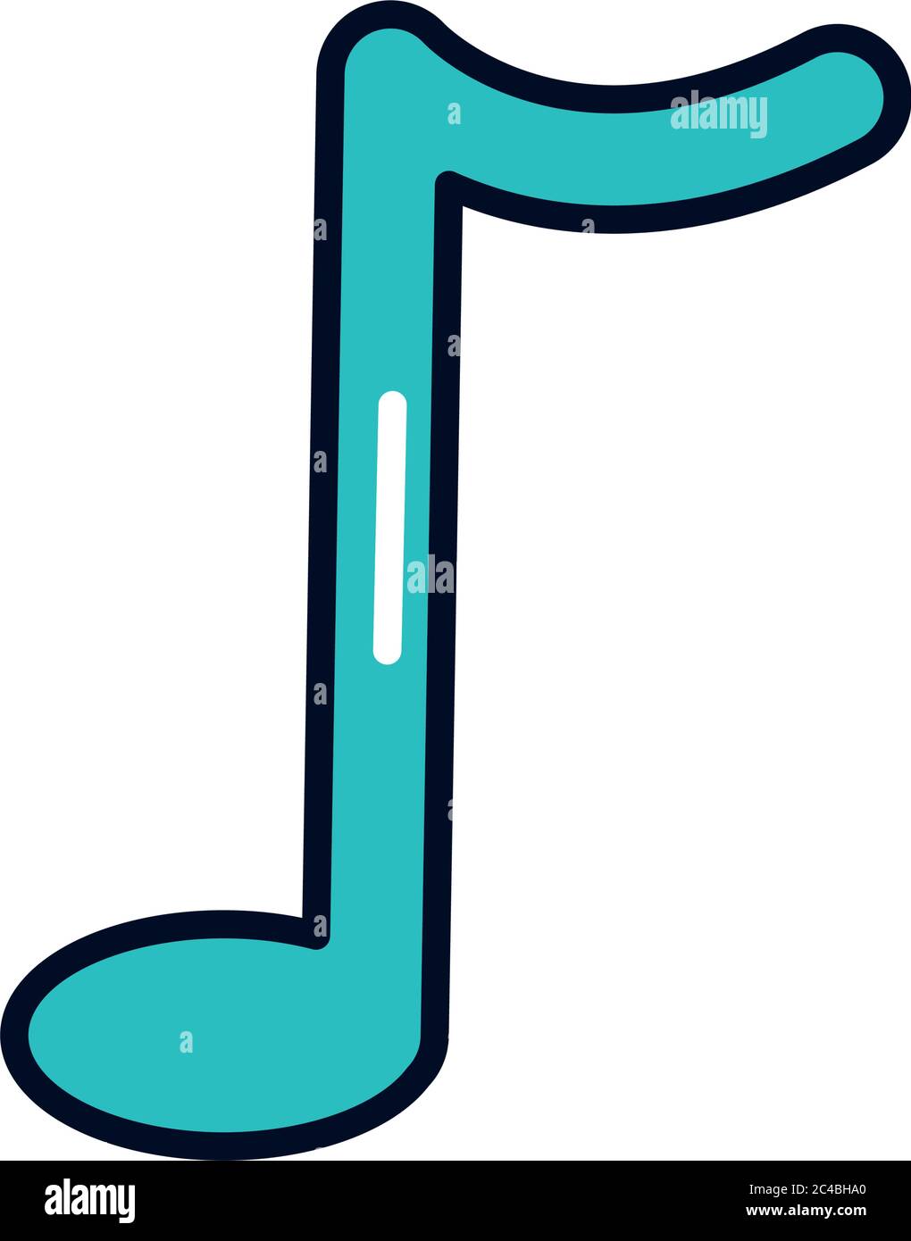 eight music note icon over white background, line fill style, vector ...