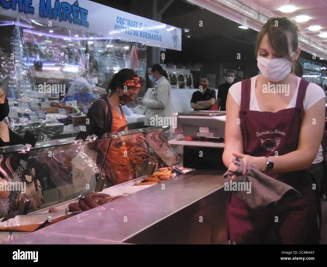 Hygiene in a market Stock Photo - Alamy