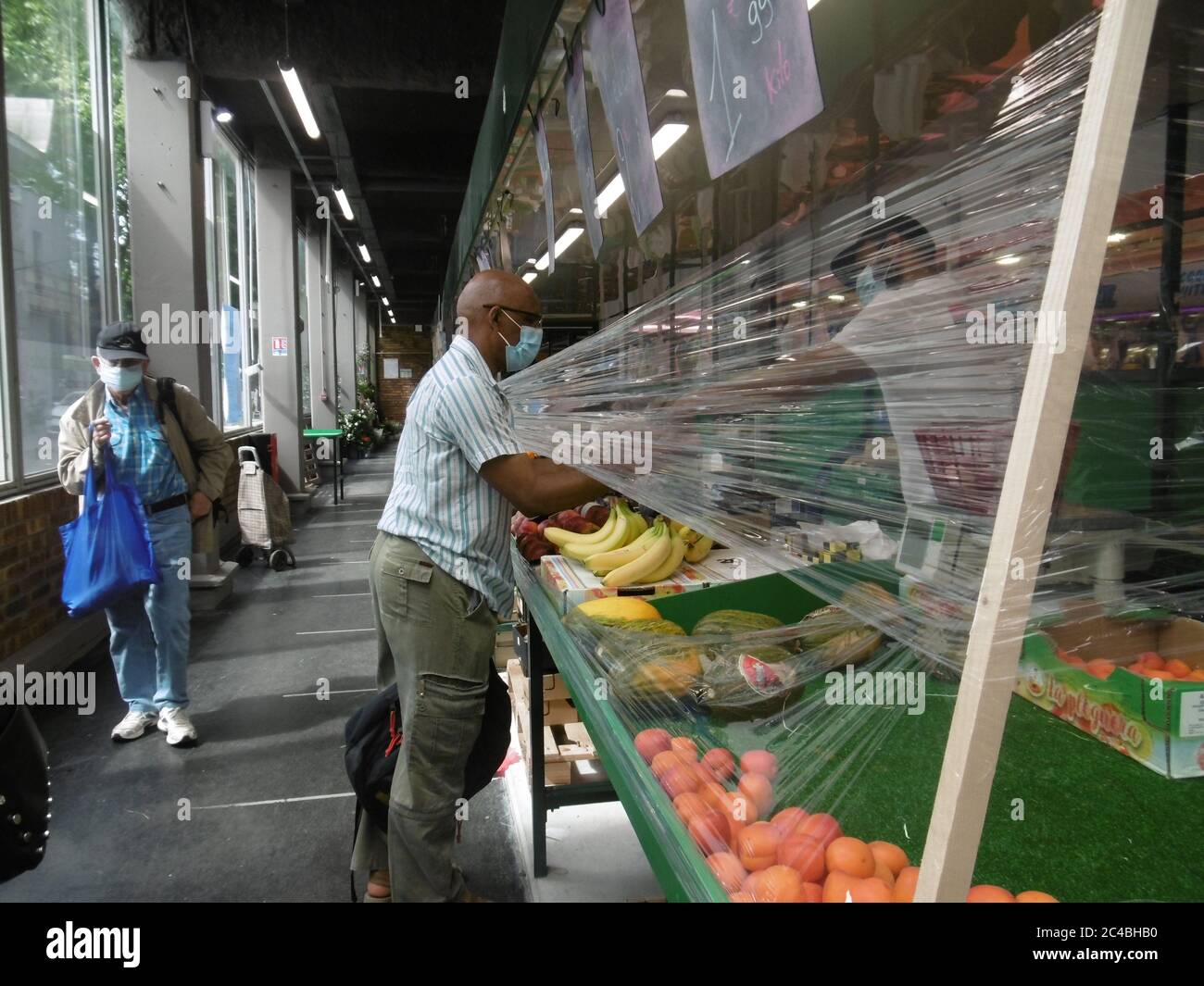 Hygiene in a market Stock Photo - Alamy
