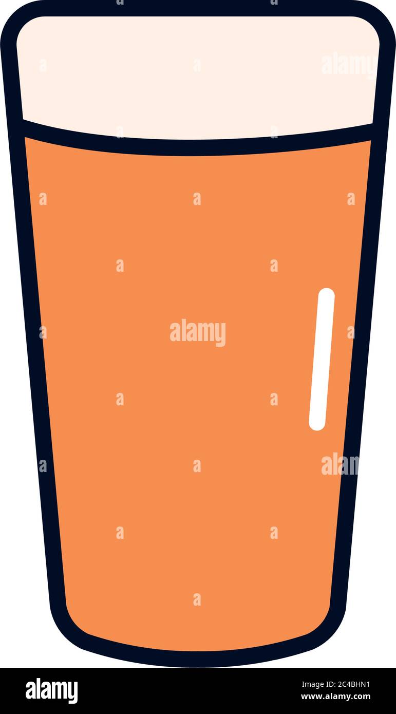 beer pint icon over white background, line fill style, vector ...