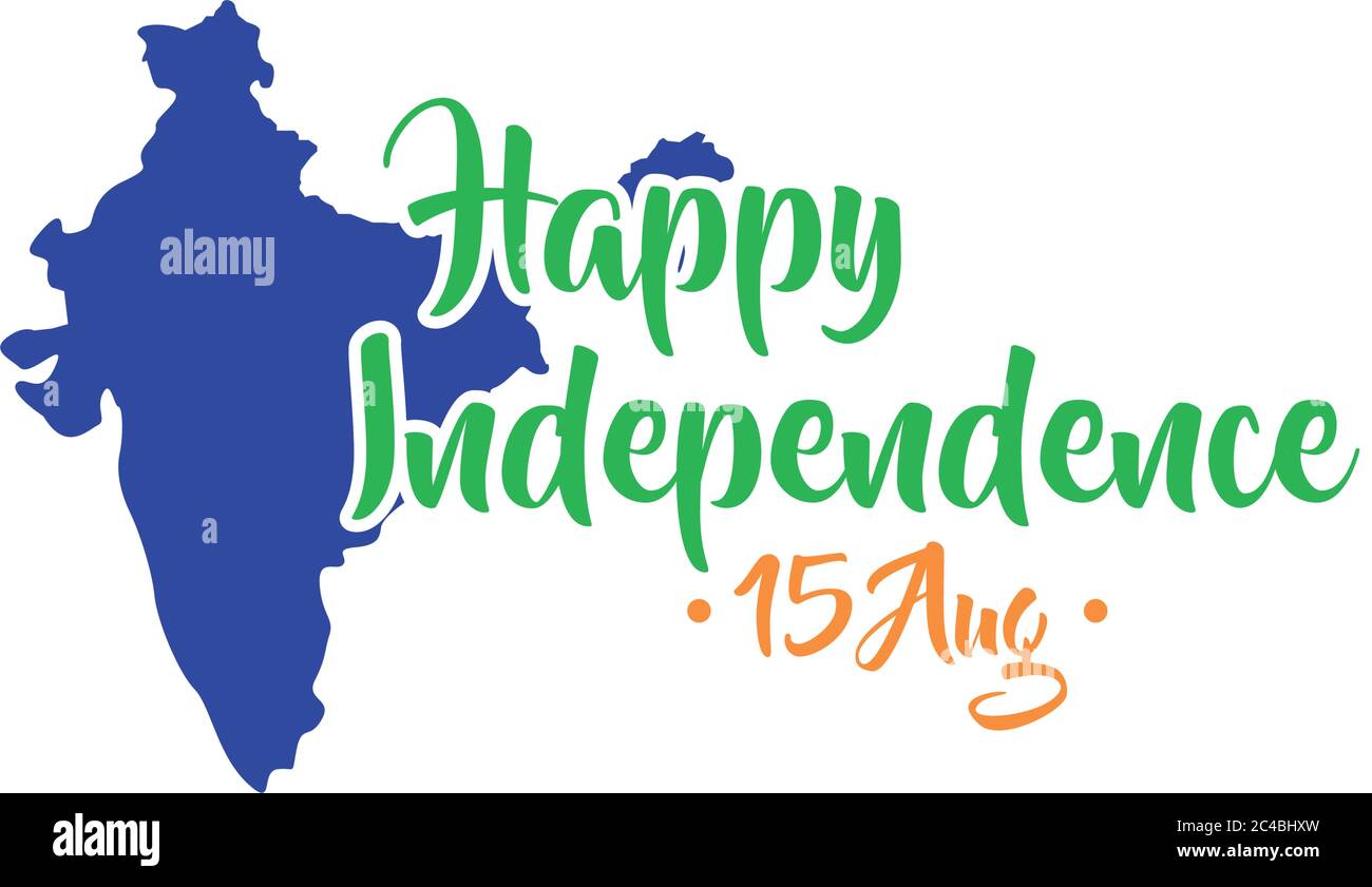india independence day celebration with map flat style vector ...