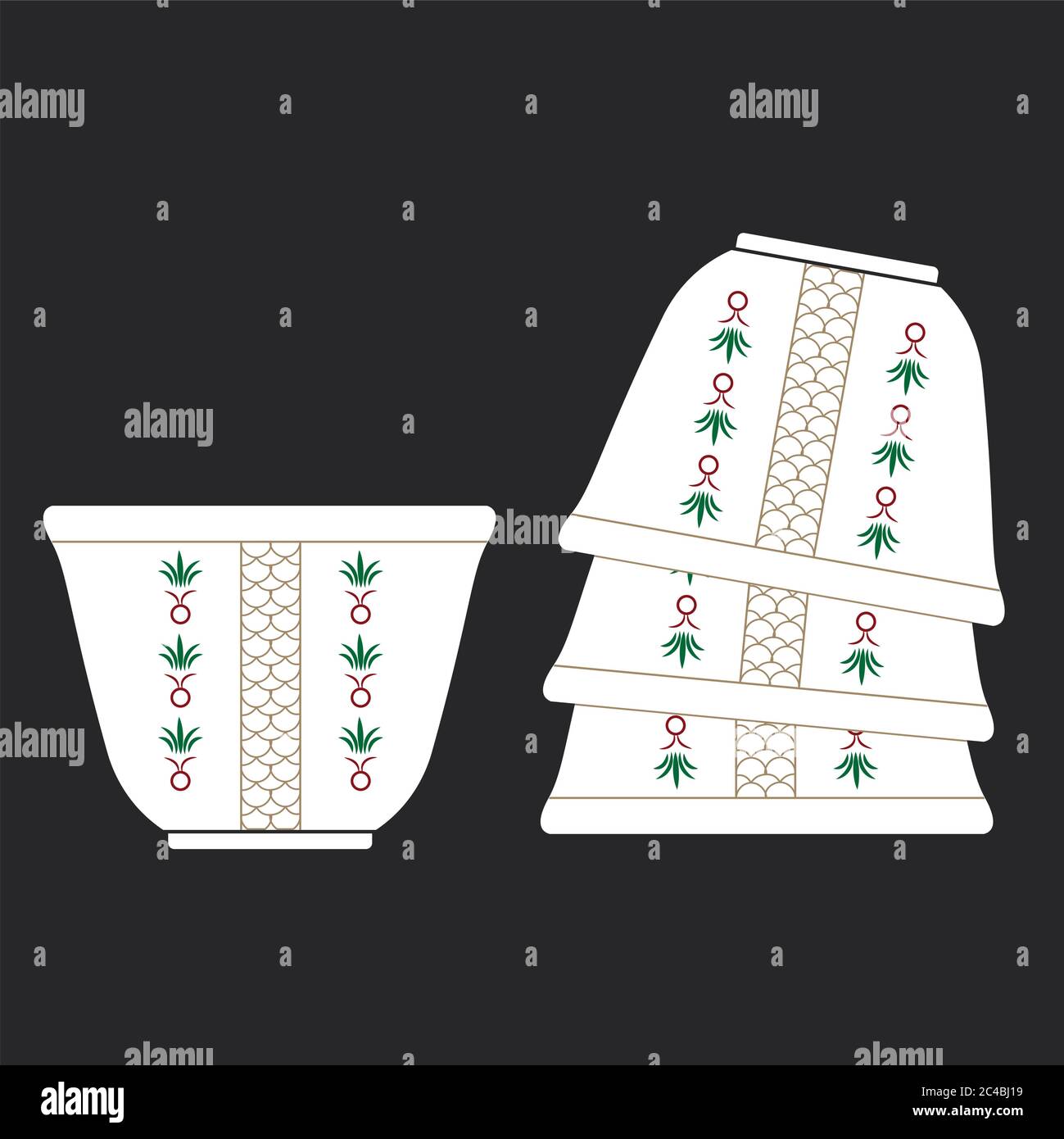 Arabic coffee cup , traditional cup, traditional design Stock Vector ...