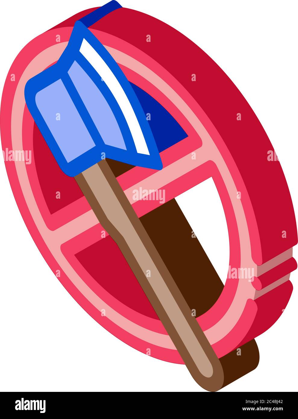 crossed out ax isometric icon vector illustration Stock Vector Image ...