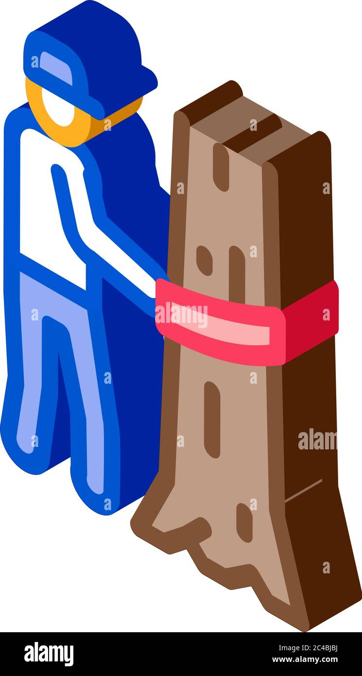 tree felling isometric icon vector illustration Stock Vector Image ...