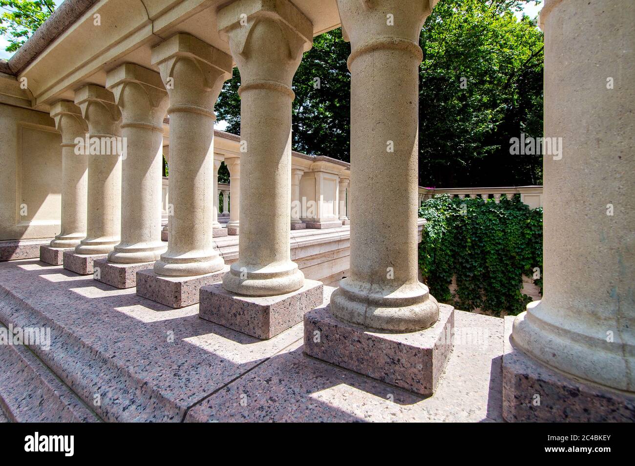 Balustrades of an architectural structure made of stone in the Baroque ...