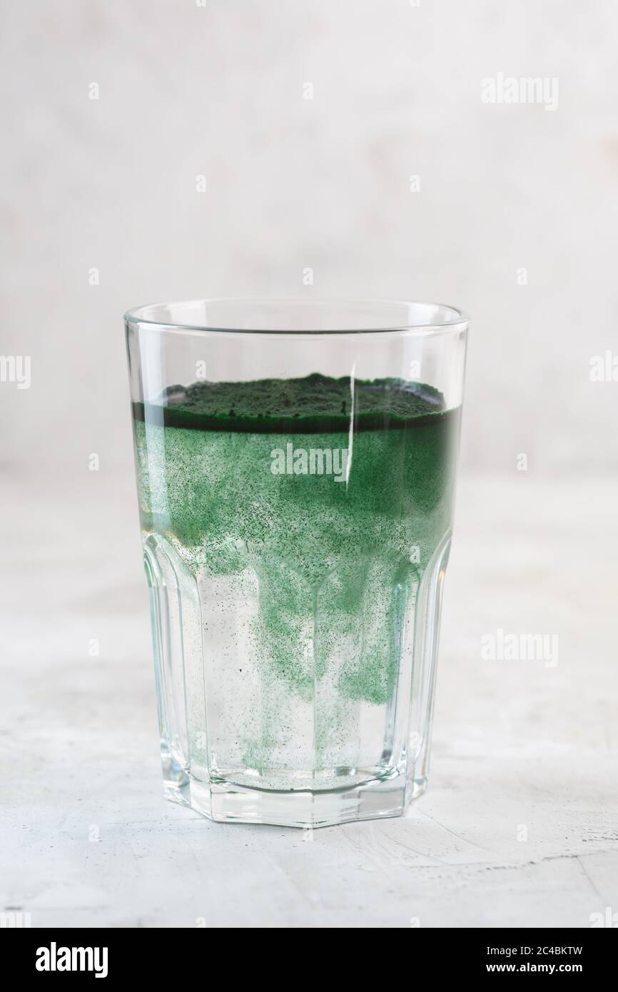 Green drink prepared with single celled green algae chlorella. Detox ...