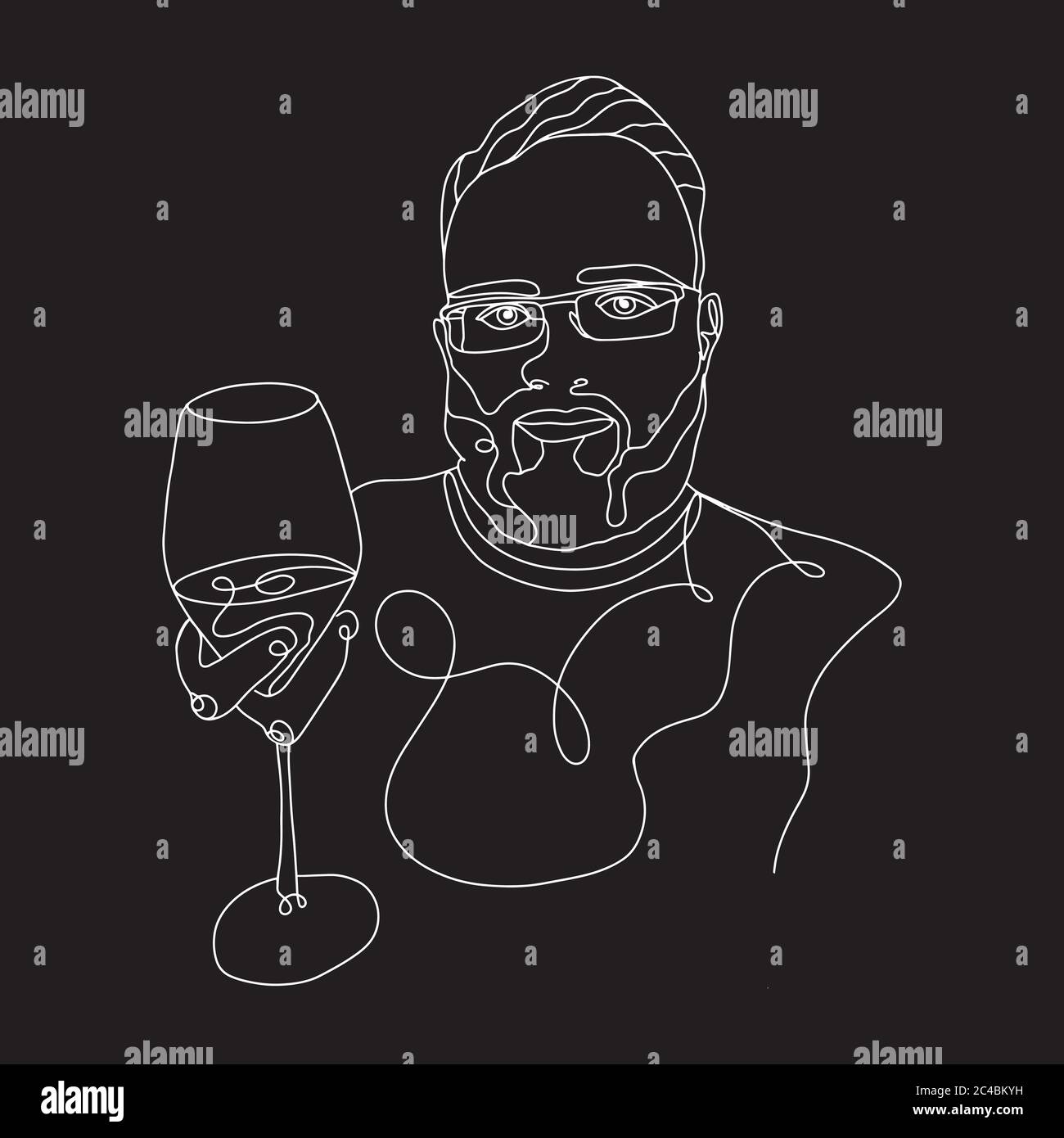 Man black outline drawing hi-res stock photography and images - Alamy