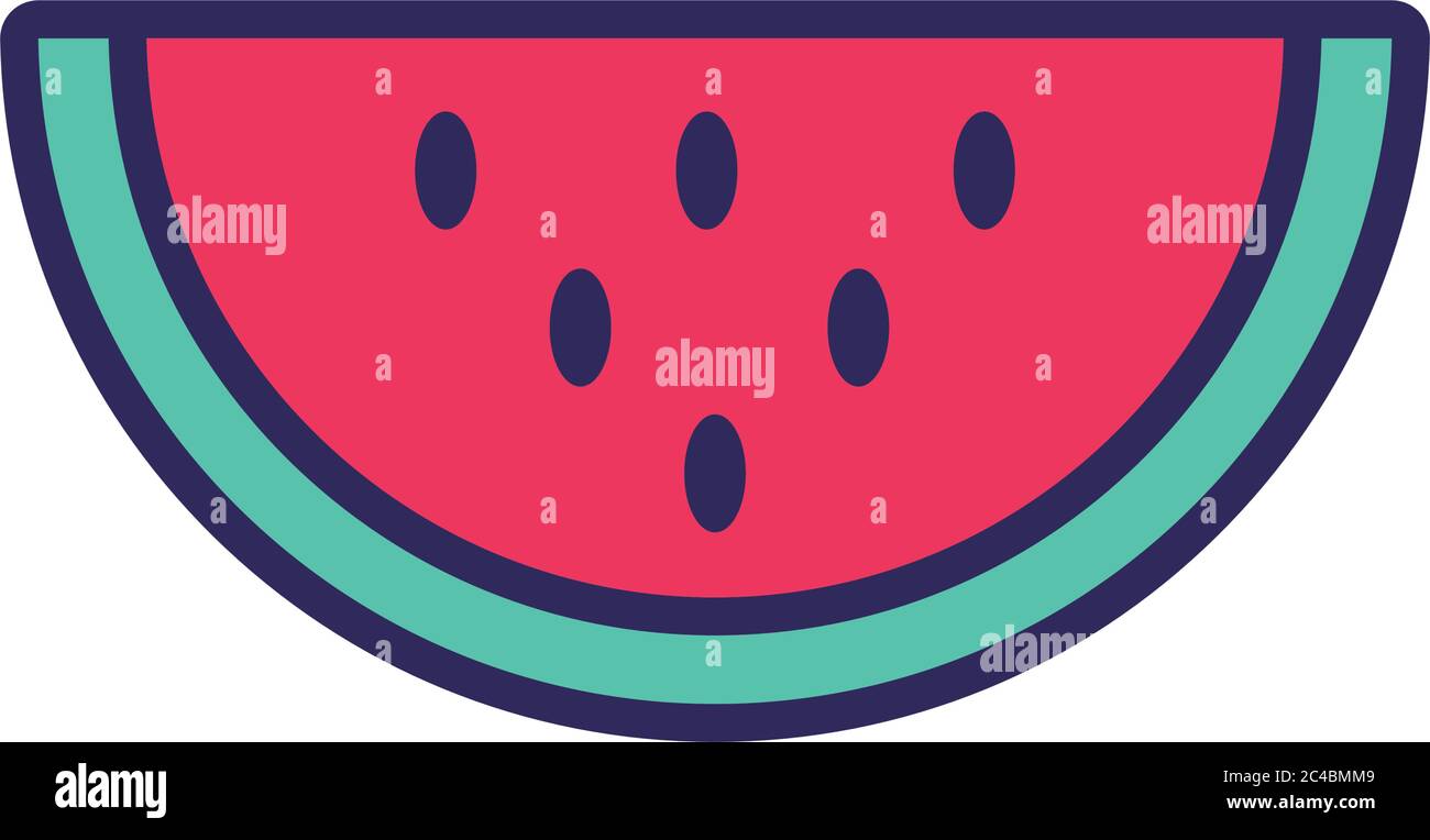 watermelon fresh fruit line and fill icon vector illustration design ...