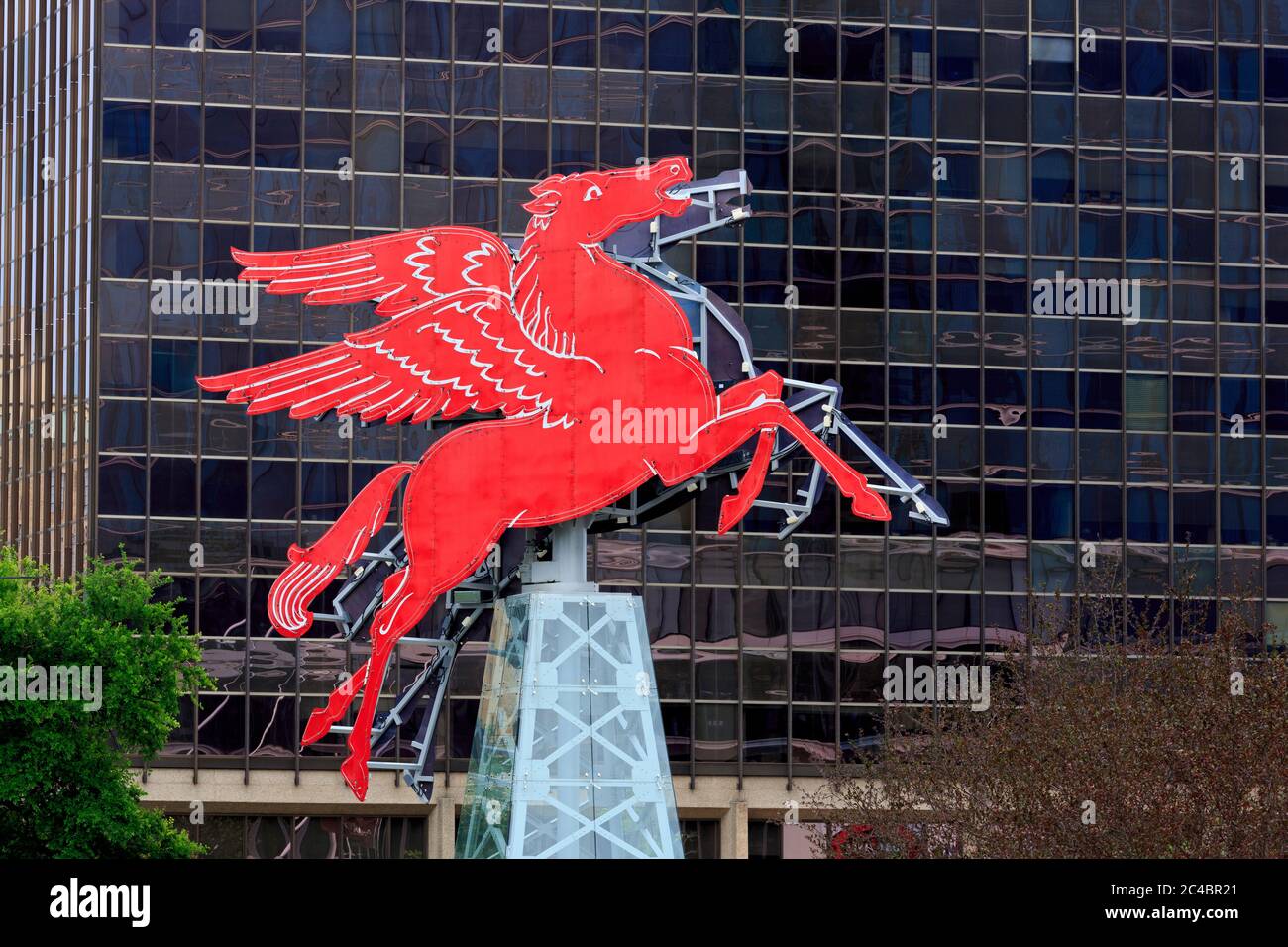 Pegasus sign, Lamar Street, Dallas, Texas, USA Stock Photo - Alamy