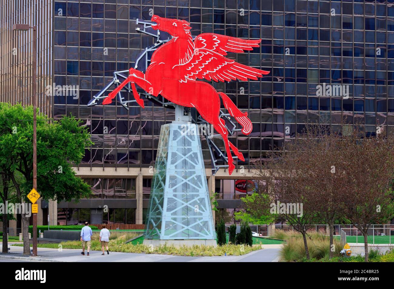 Pegasus sign, Lamar Street, Dallas, Texas, USA Stock Photo - Alamy