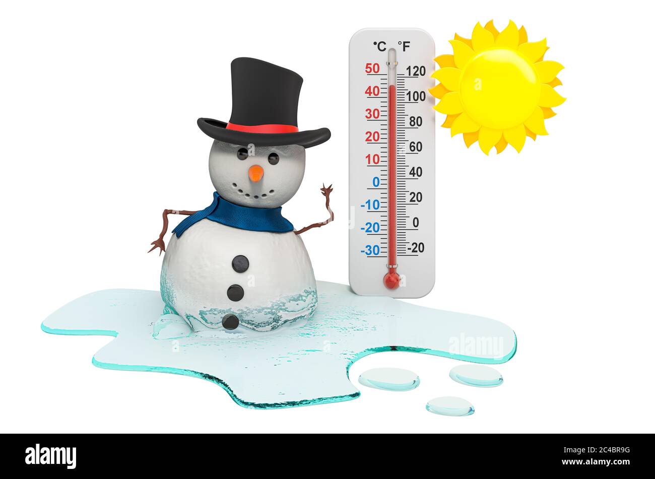 Snowman Melting In The Sun