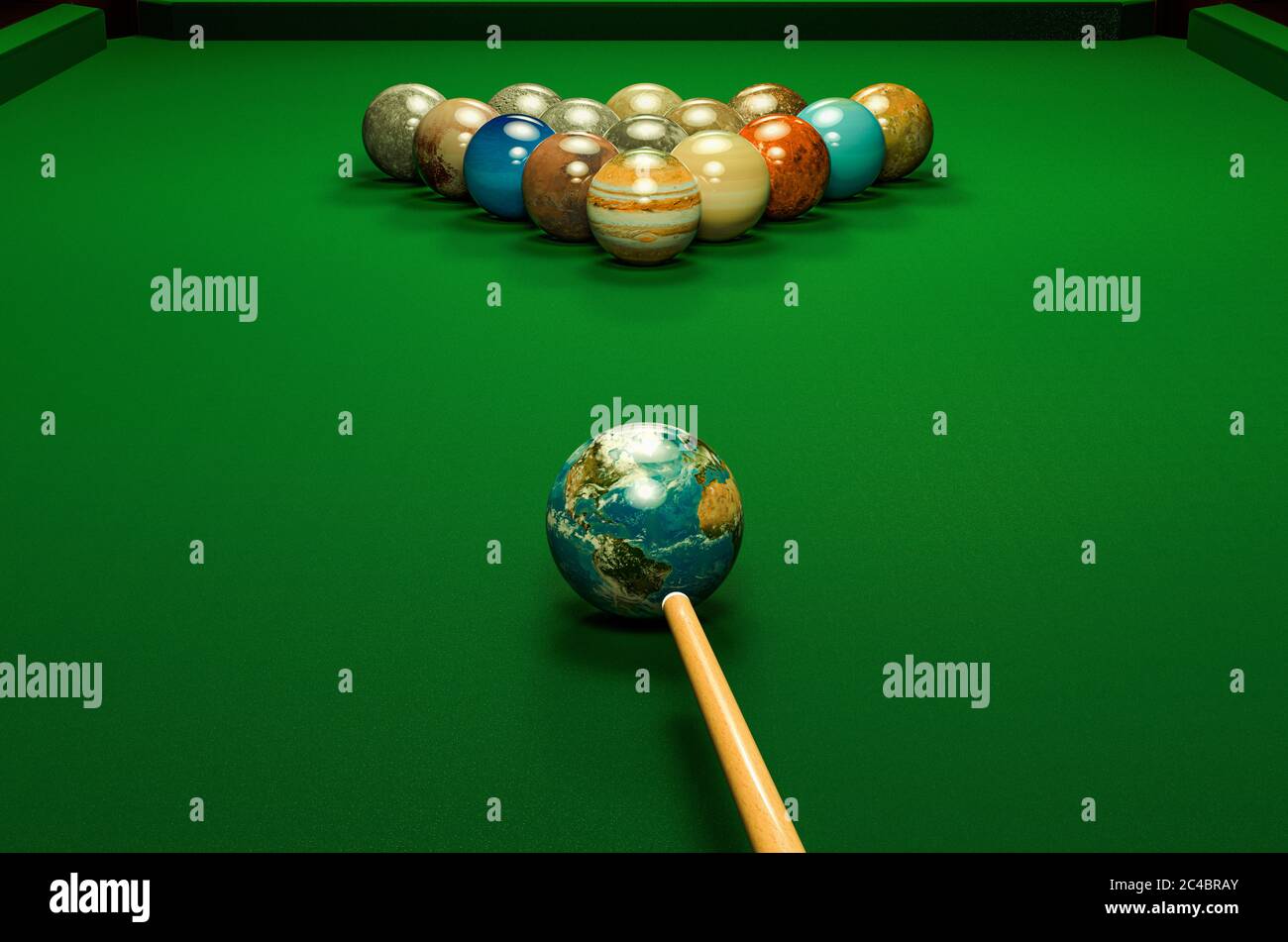Solar System Billiards, 3D rendering Stock Photo - Alamy