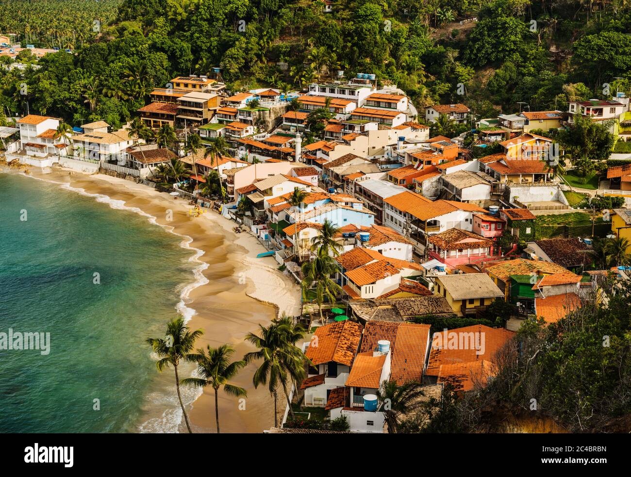 Beaches and town of Morro de sao paulo, Brazil, South America Stock ...