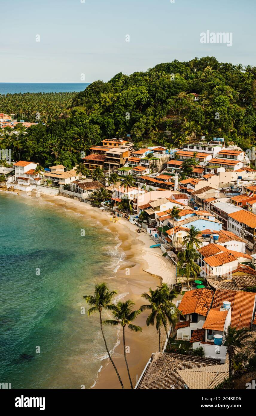 Beaches and town of Morro de sao paulo, Brazil, South America Stock ...