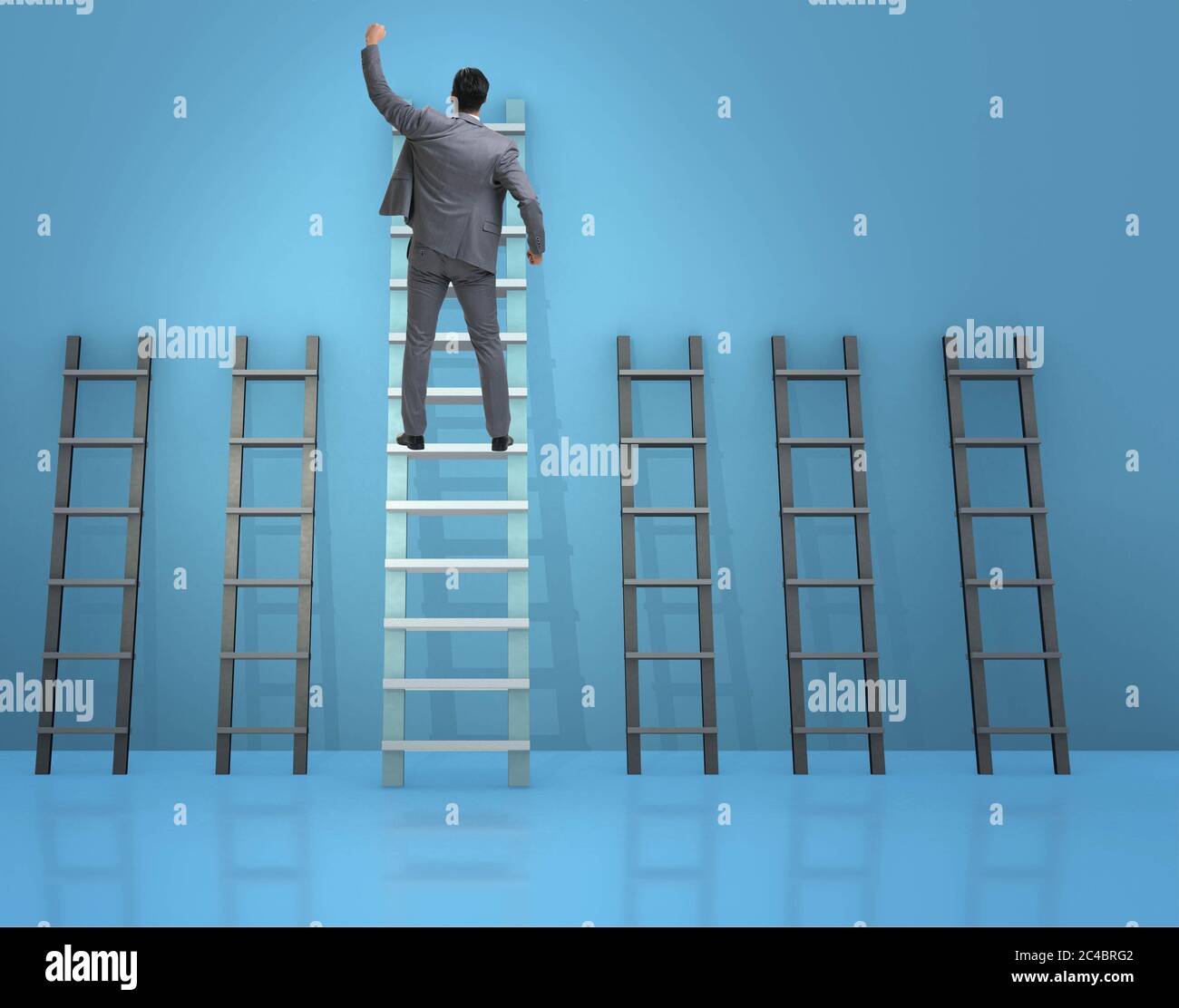 The career progression concept with various ladders Stock Photo - Alamy