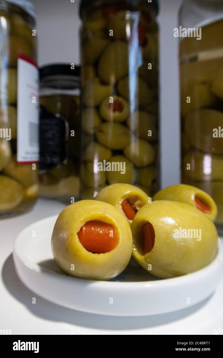 Olive with pimento hi-res stock photography and images - Alamy