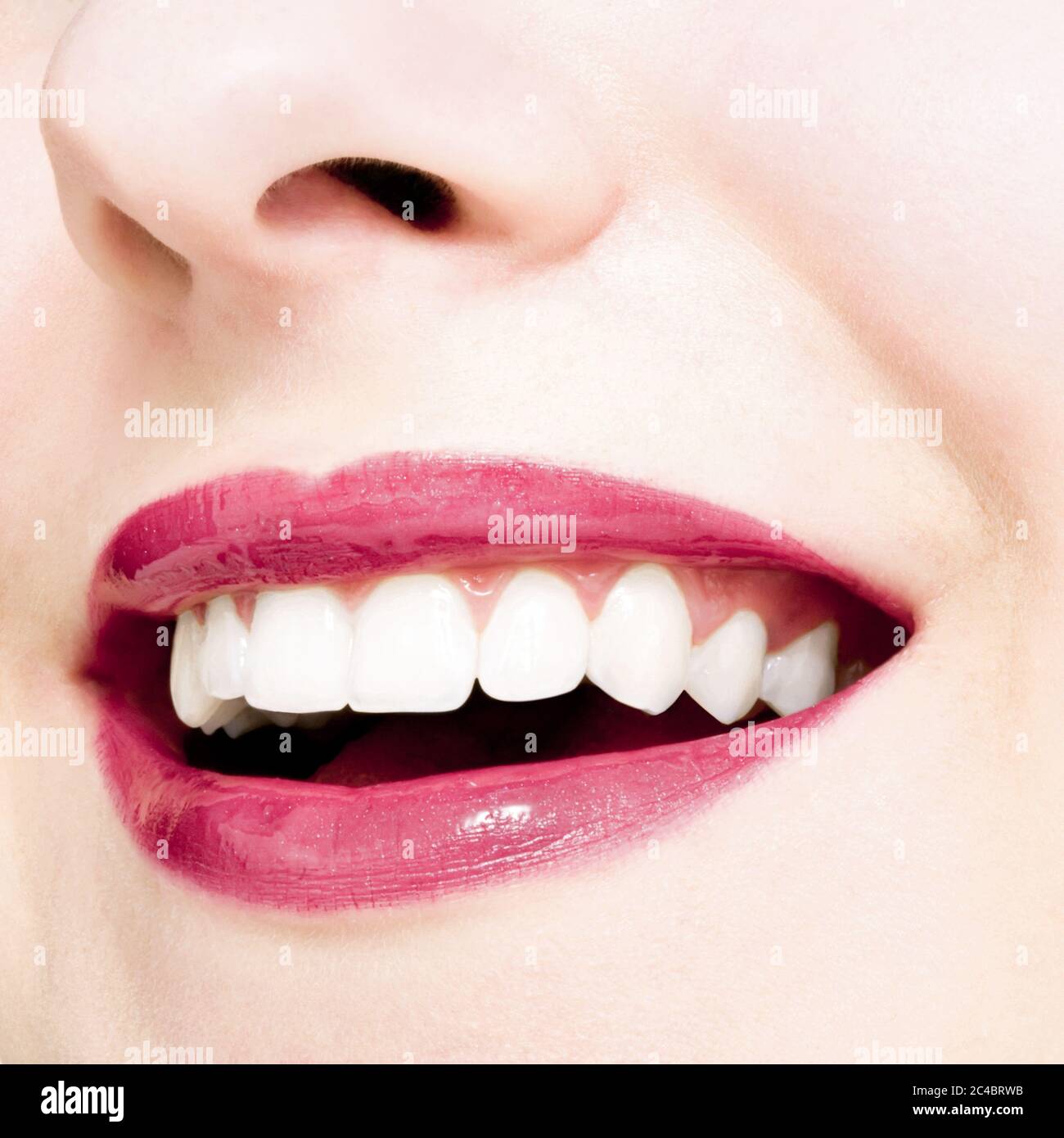 Perfect smile and healthy white natural teeth, happy smiling for dental ...