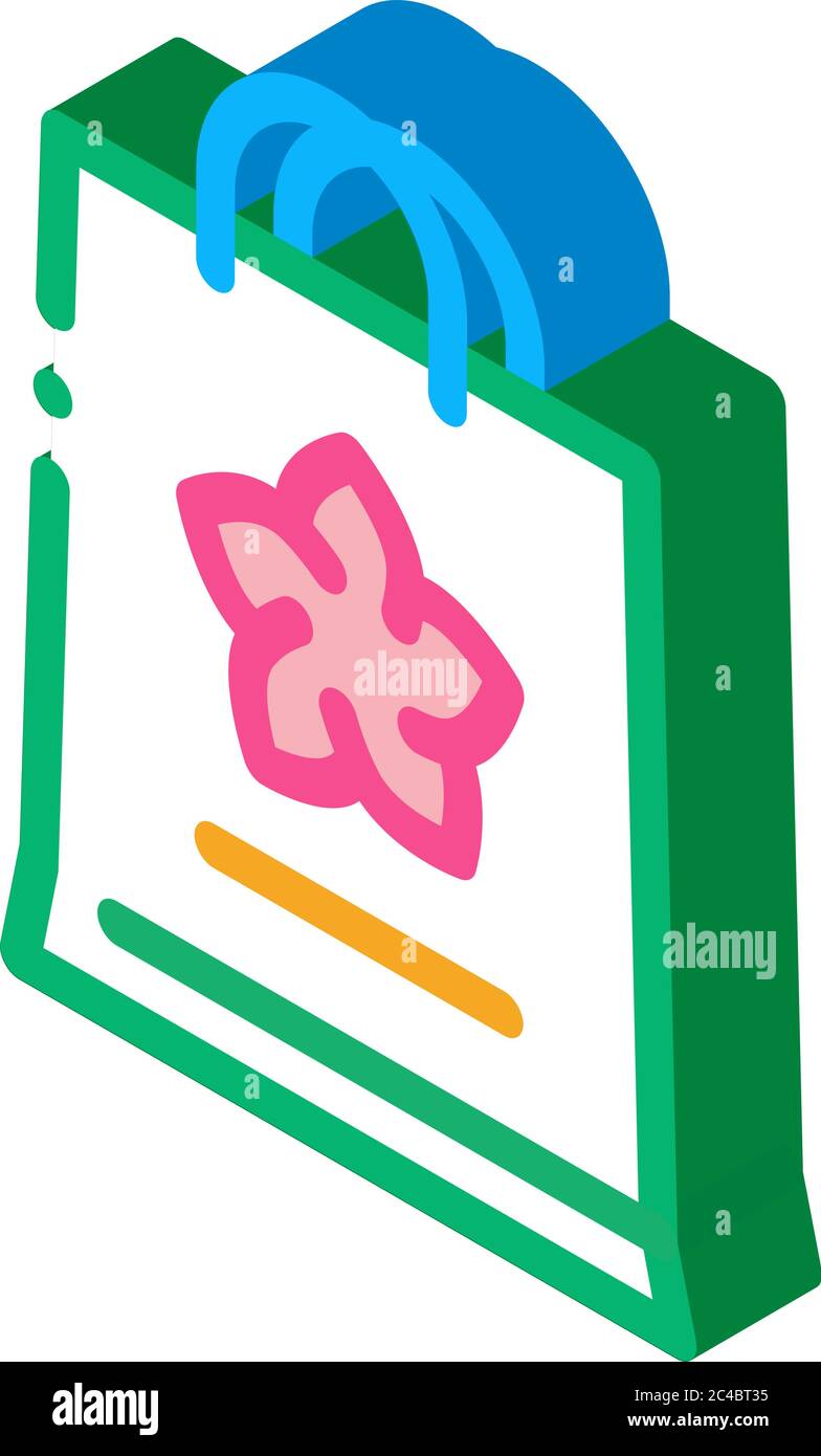 flower shop bag isometric icon vector illustration Stock Vector Image ...