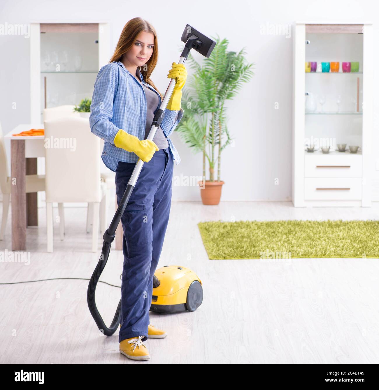 Woman posing vacuum cleaner hi-res stock photography and images - Alamy
