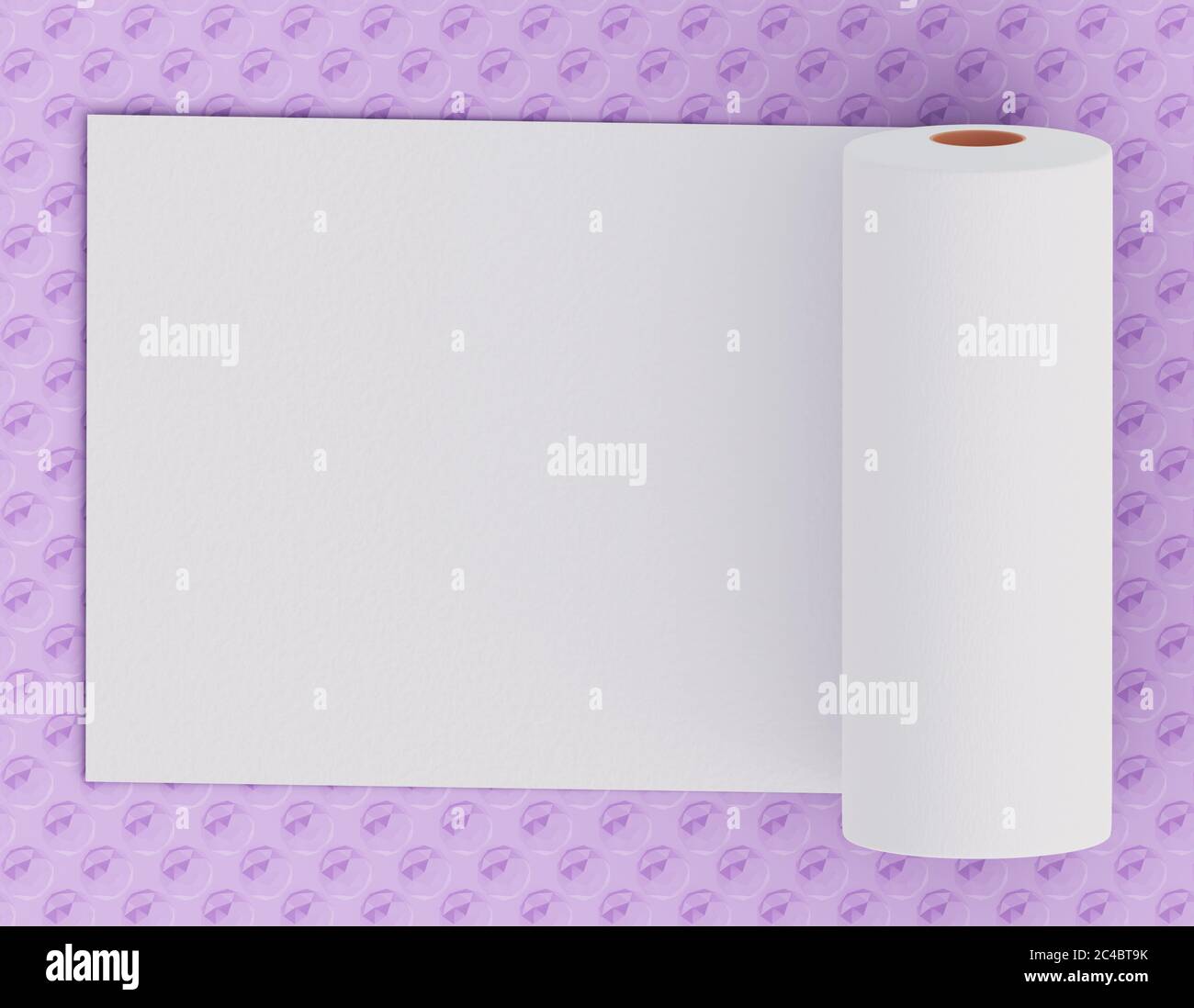 an expanded paper towel roll, place for texts. 3d illustration Stock ...