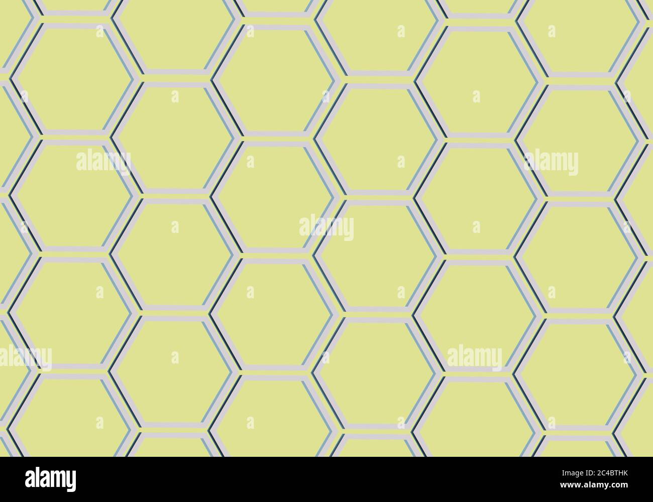Abstract metal hexagon honeycombs on yellow. Modern stylish texture. 3d ...