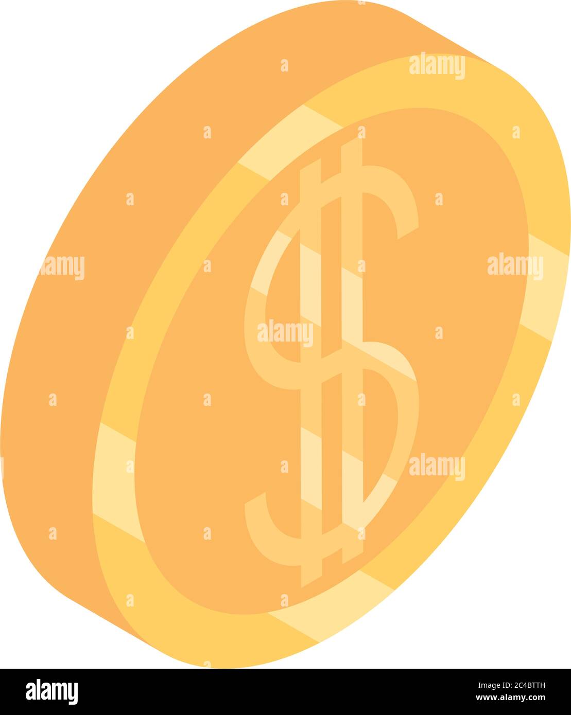 isometric money gold coin cash currency isolated on white background ...