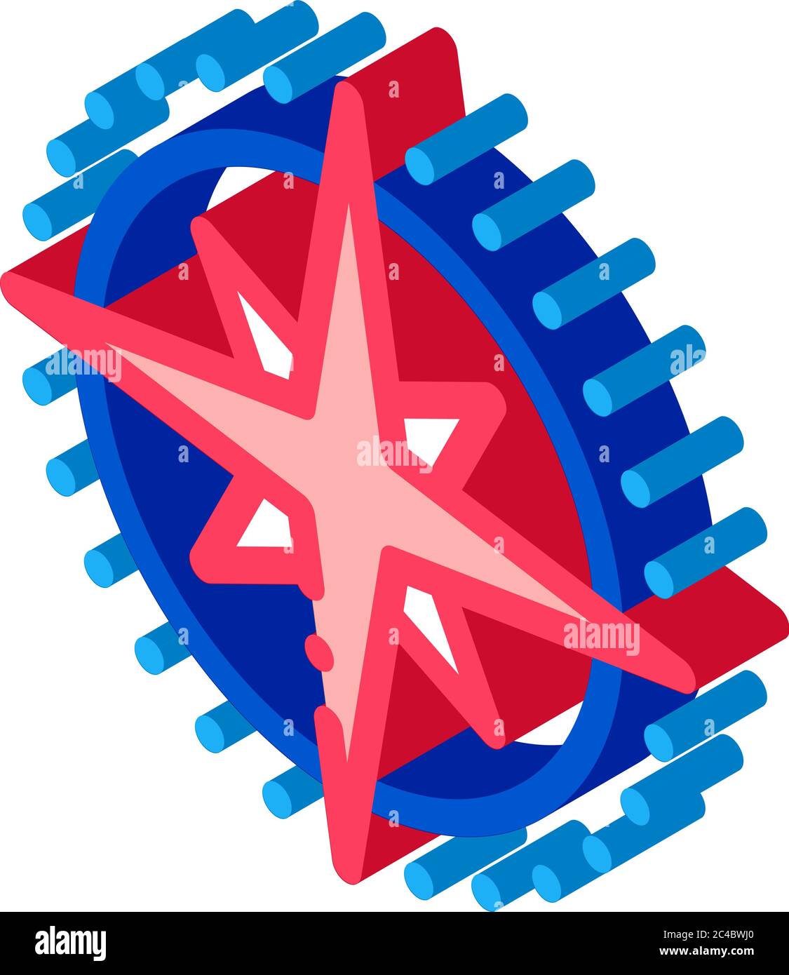 compass sign isometric icon vector illustration Stock Vector Image ...