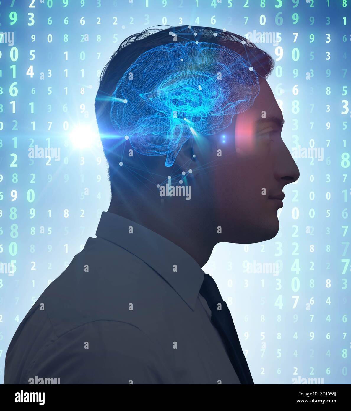 The artificial intelligence concept with man Stock Photo - Alamy