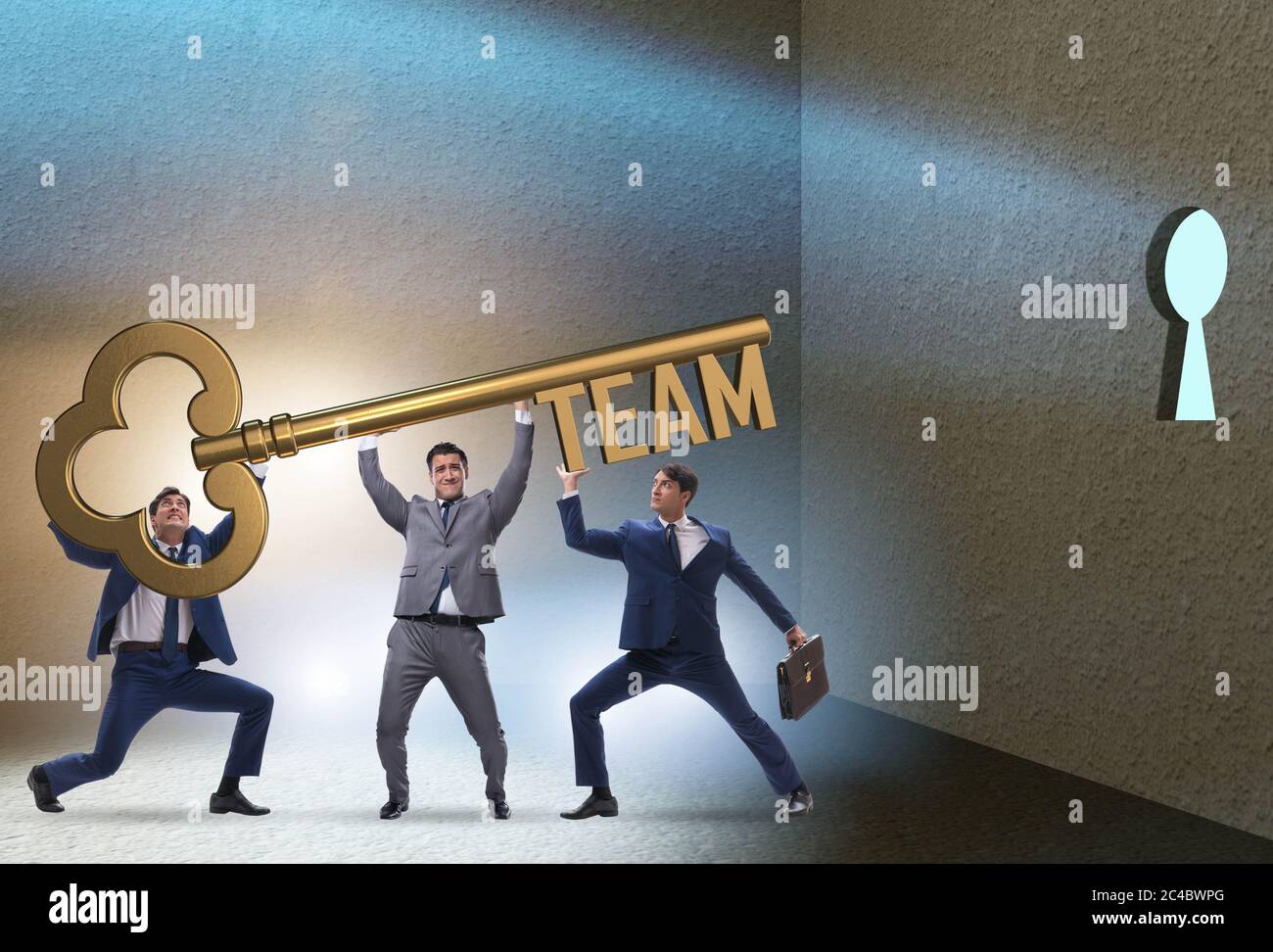 The businessmen in team and teamwork concept Stock Photo - Alamy