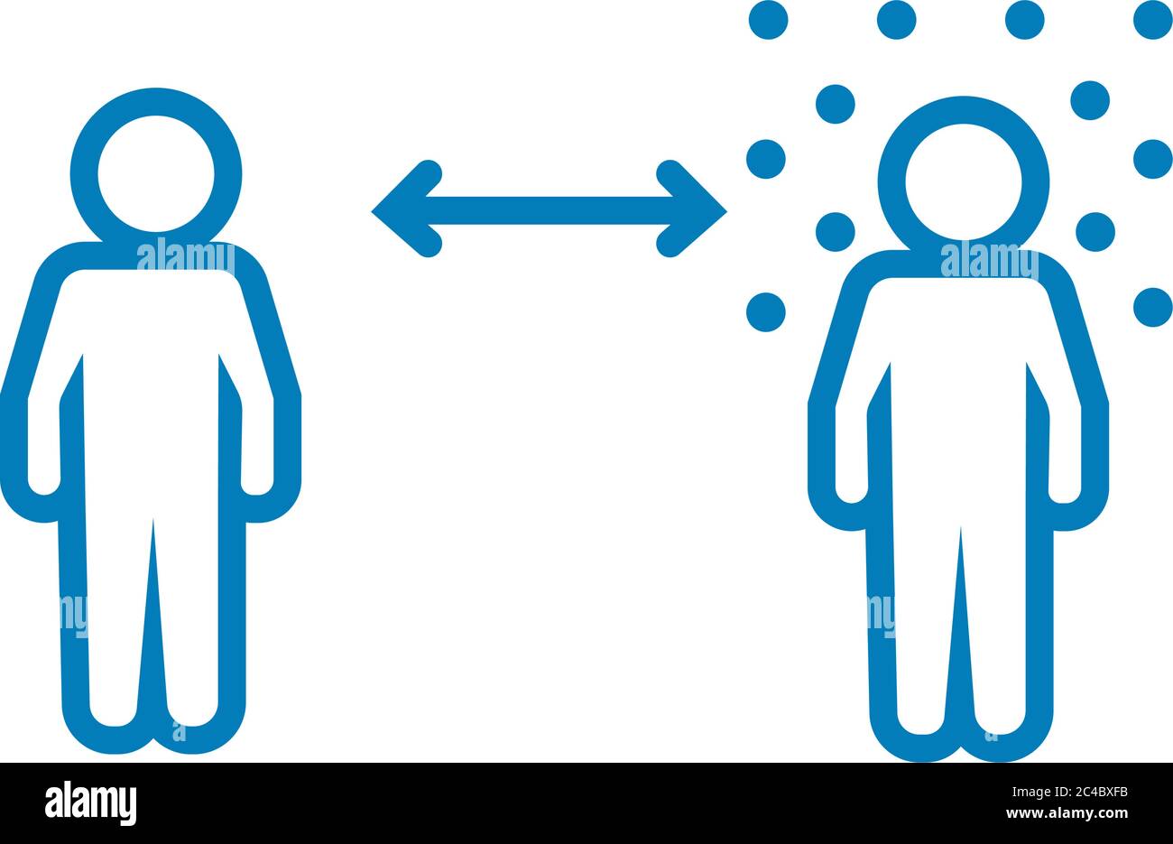 figures humans with arrows social distance line style vector ...