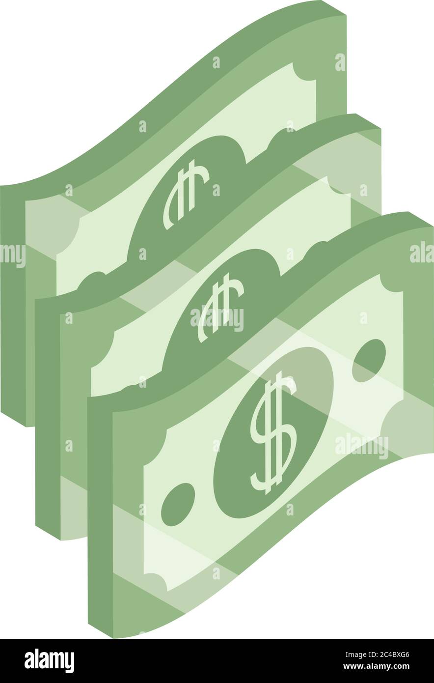 isometric money cash currency banknotes isolated on white background ...