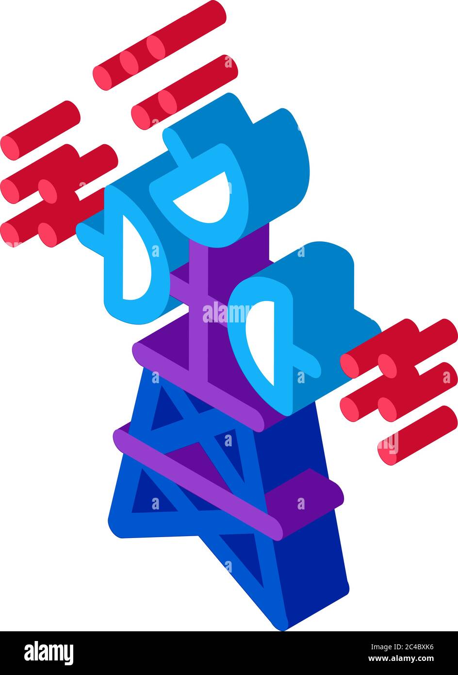 air navigation radar tower isometric icon vector illustration Stock ...
