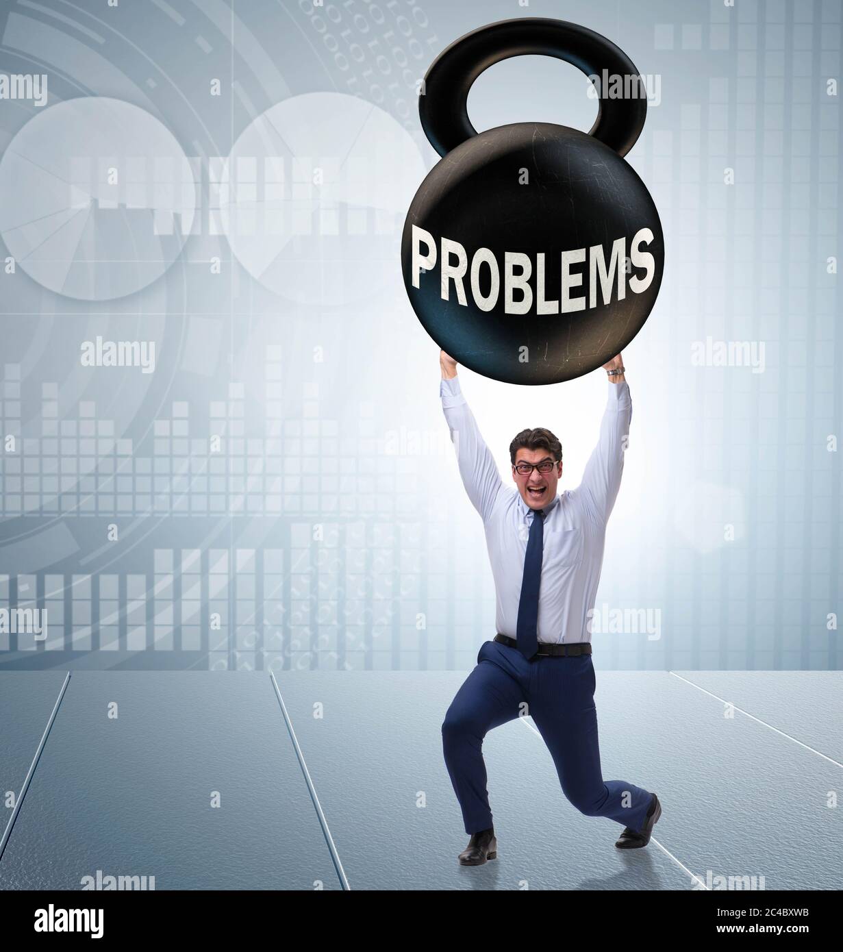 The business problem and challenge concept with businessman Stock Photo ...