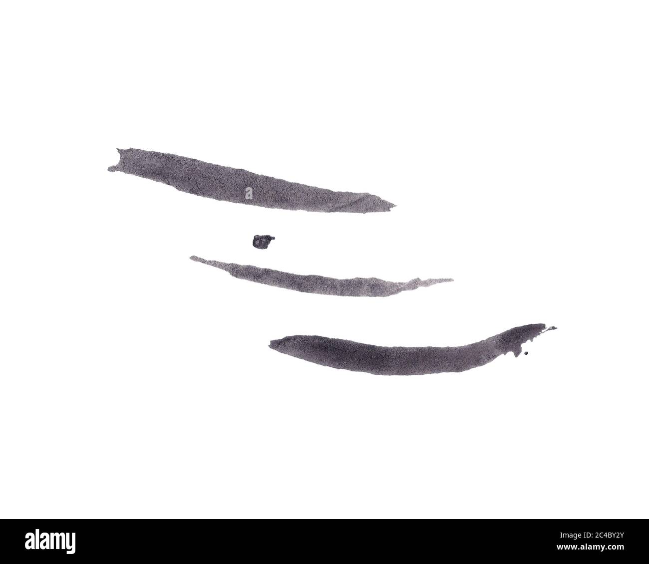 Paint smudge in black and gray colors isolated on white background ...