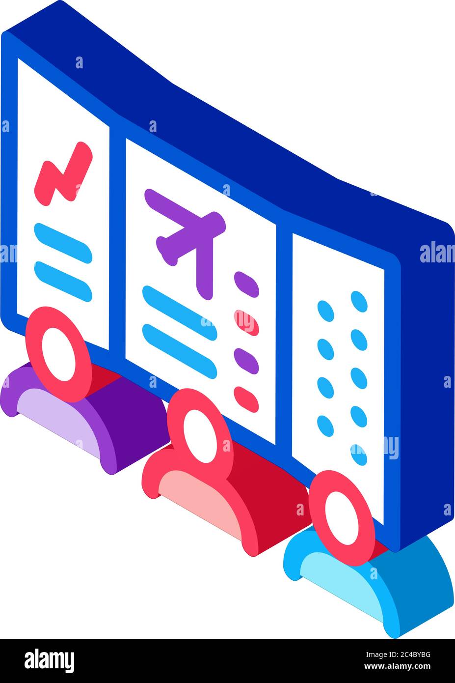 air navigation dispatcher display isometric icon vector illustration ...