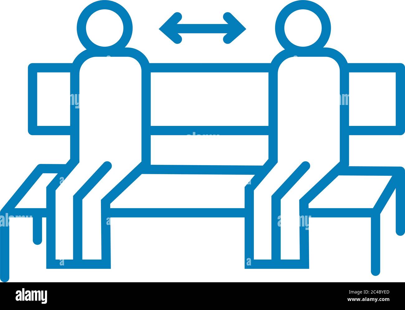 figures humans with arrows social distance line style vector ...
