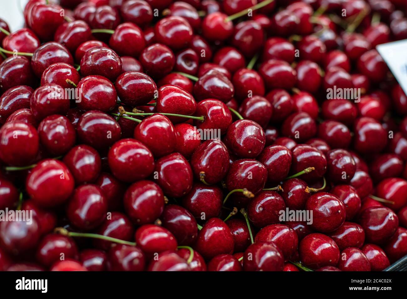 Cherry background, fresh ripe cherry top view Stock Photo - Alamy