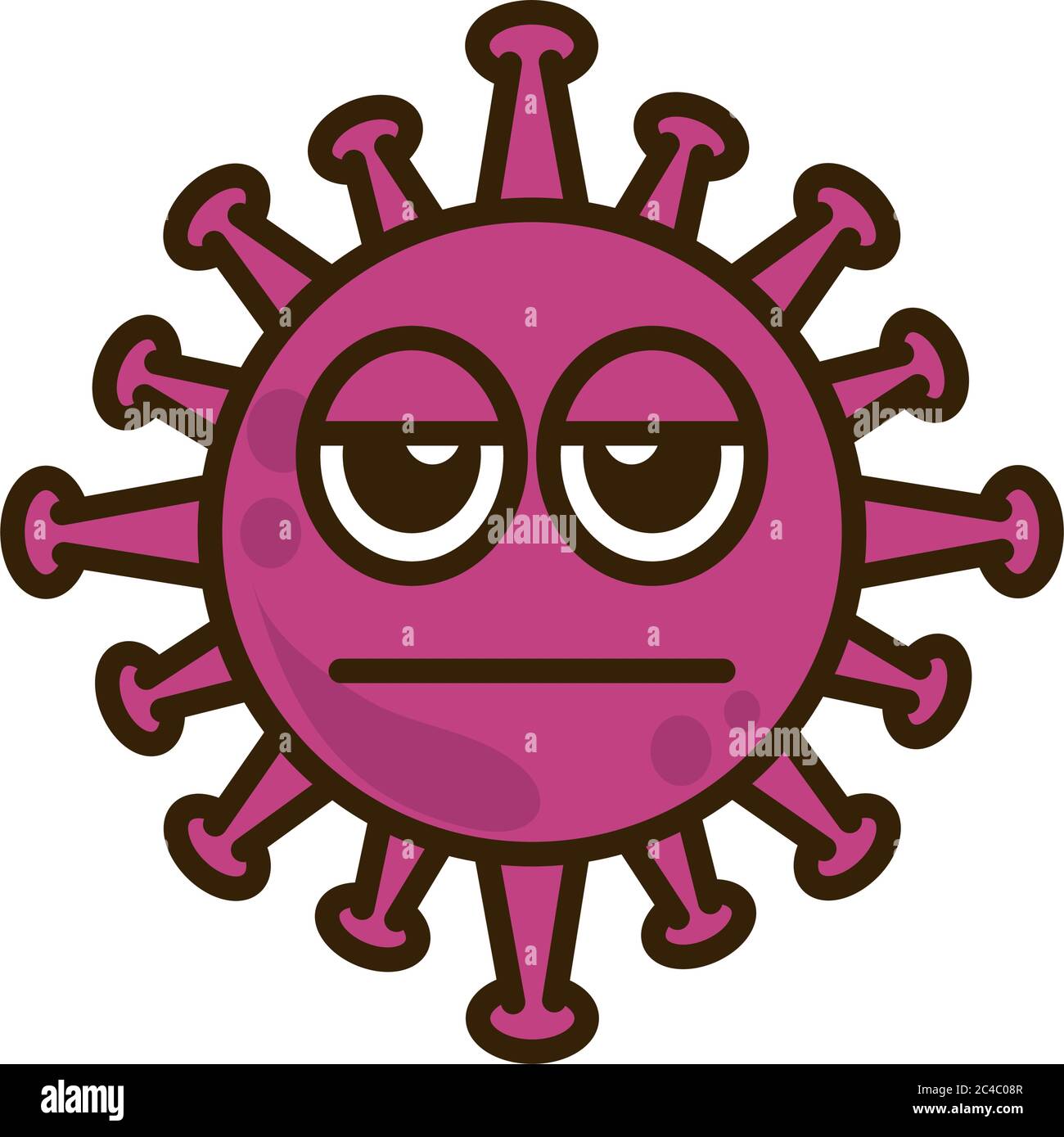 virus emoticon, covid-19 emoji character infection, flat cartoon style ...