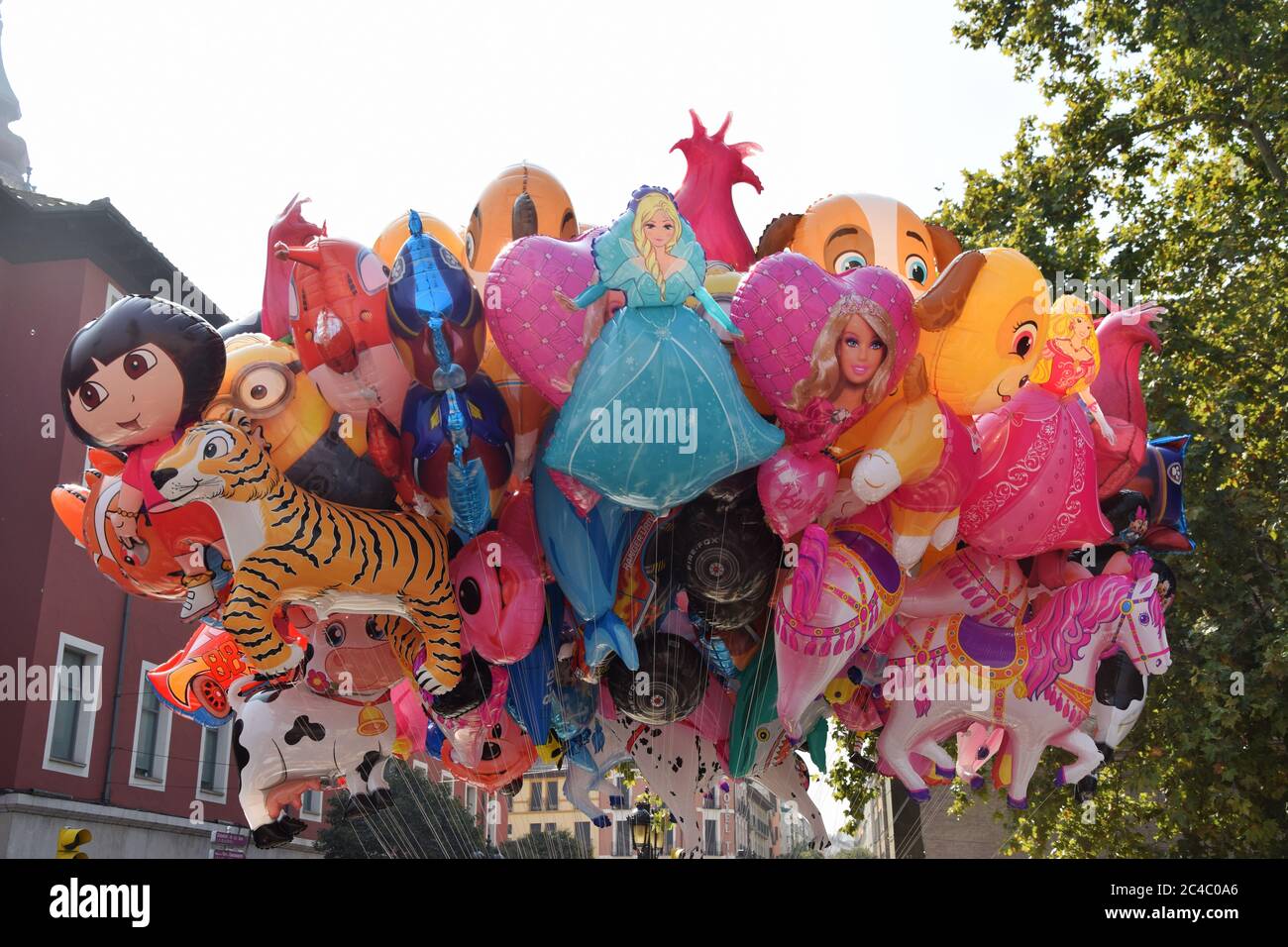 Bunch of balloons of various colors and shapes Stock Photo - Alamy