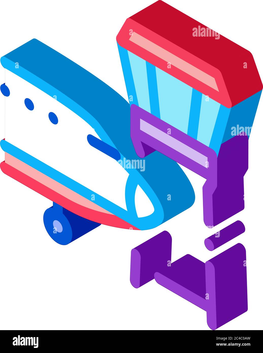 air plane navigation center tower isometric icon vector illustration ...