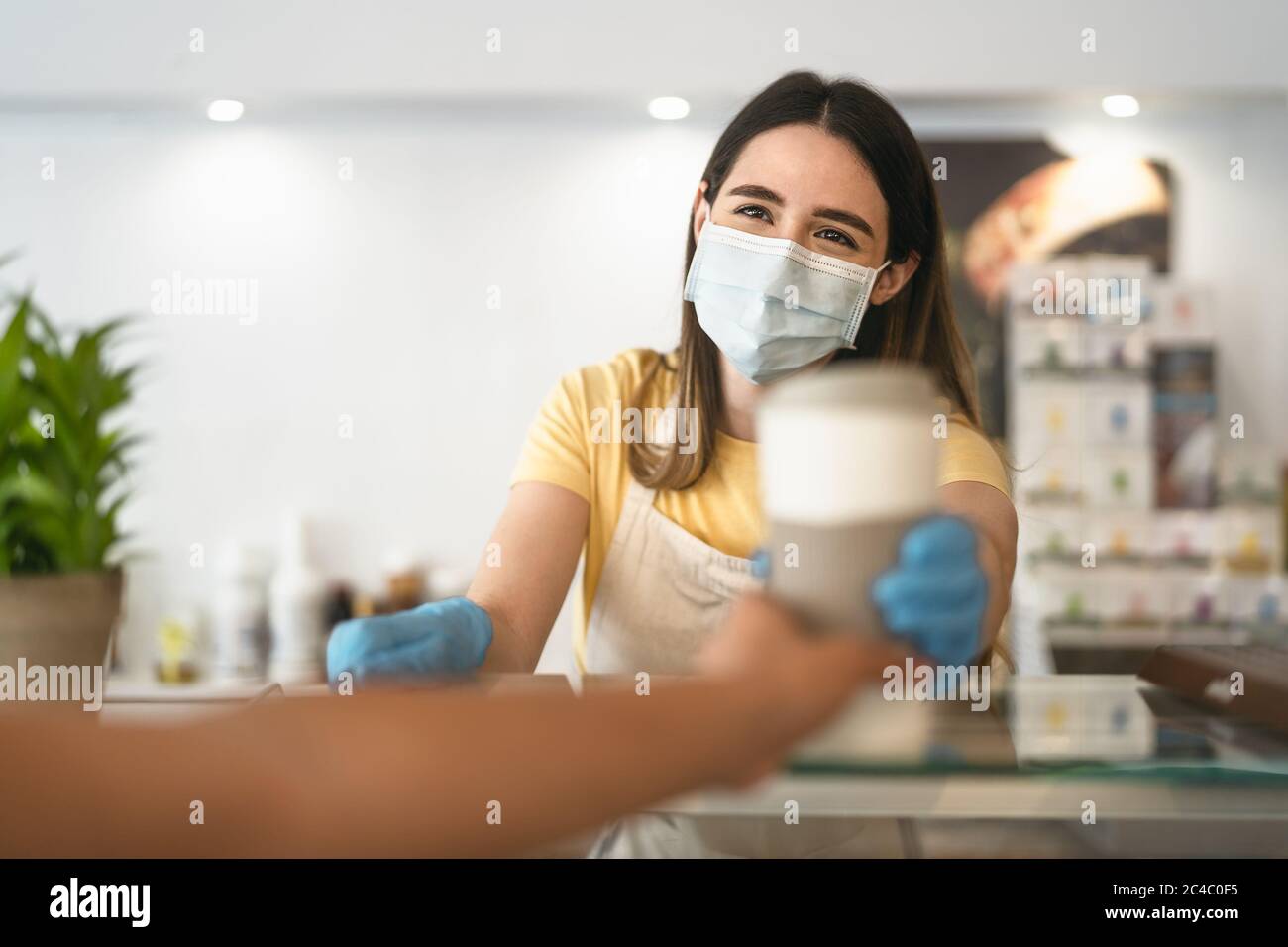 Bar owner working only with take away orders during corona virus ...