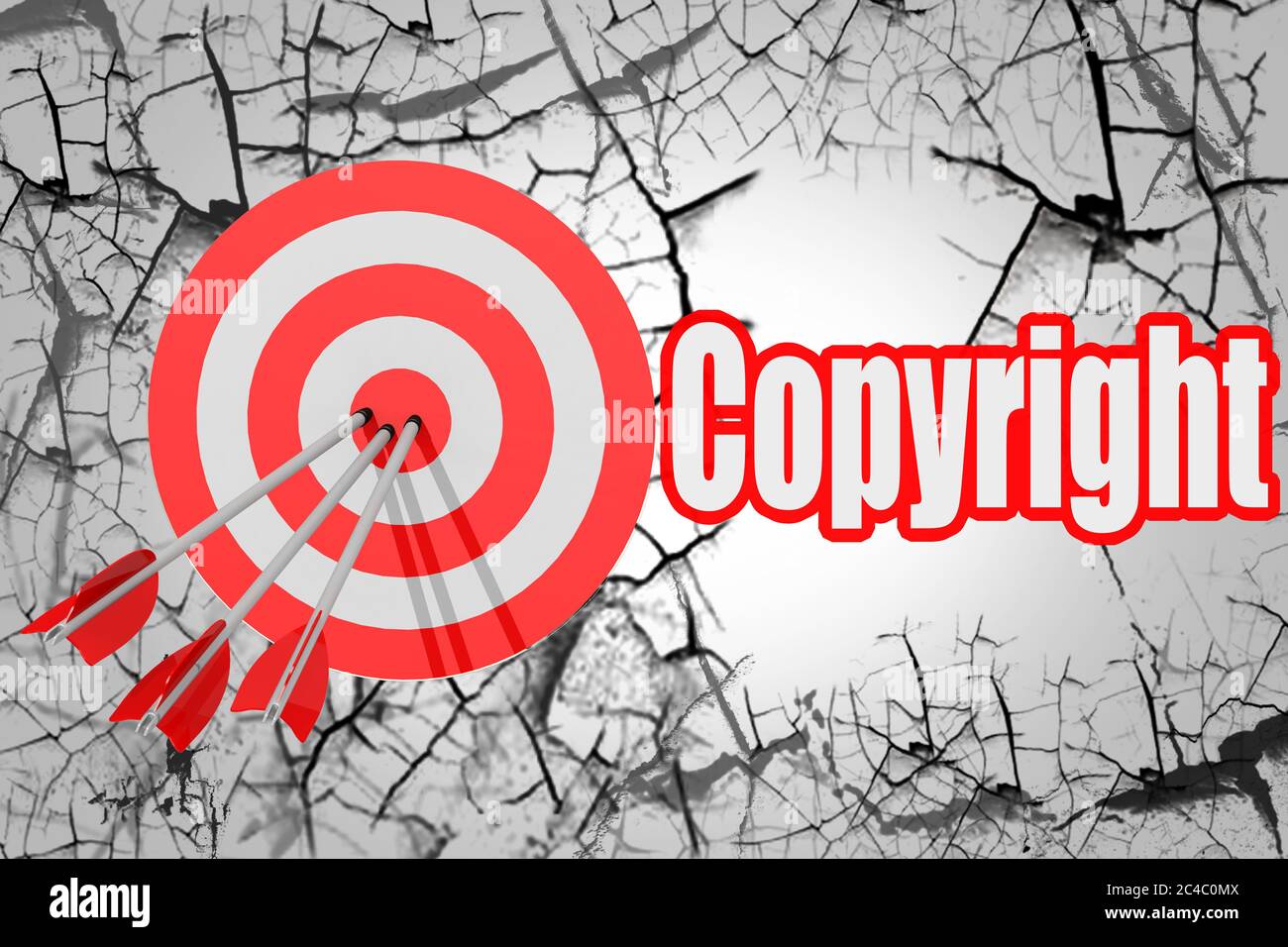 Copyright word with red arrow and board, 3D rendering Stock Photo - Alamy
