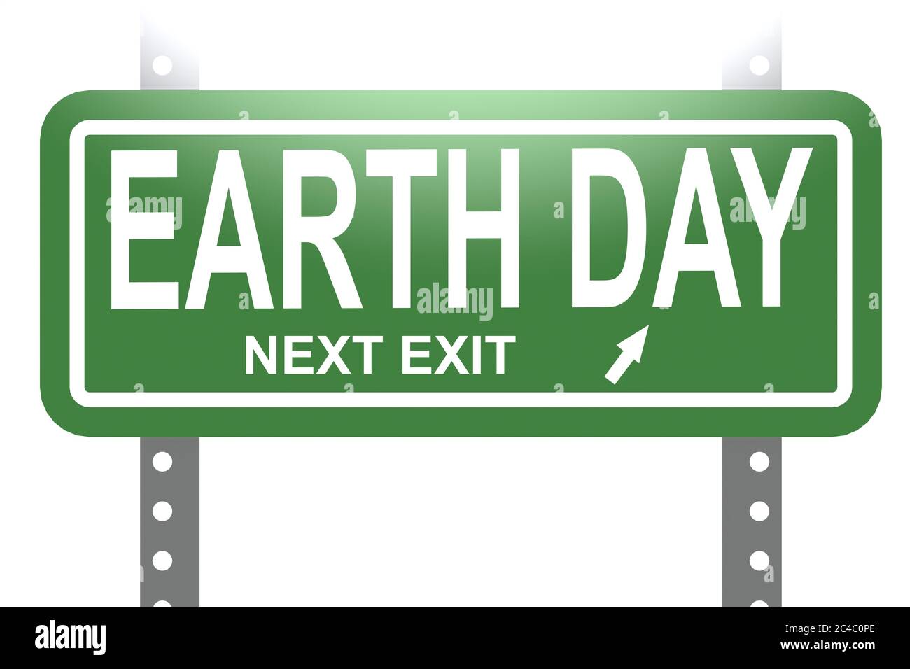 Earth day word with green sign board isolated , 3D rendering Stock ...