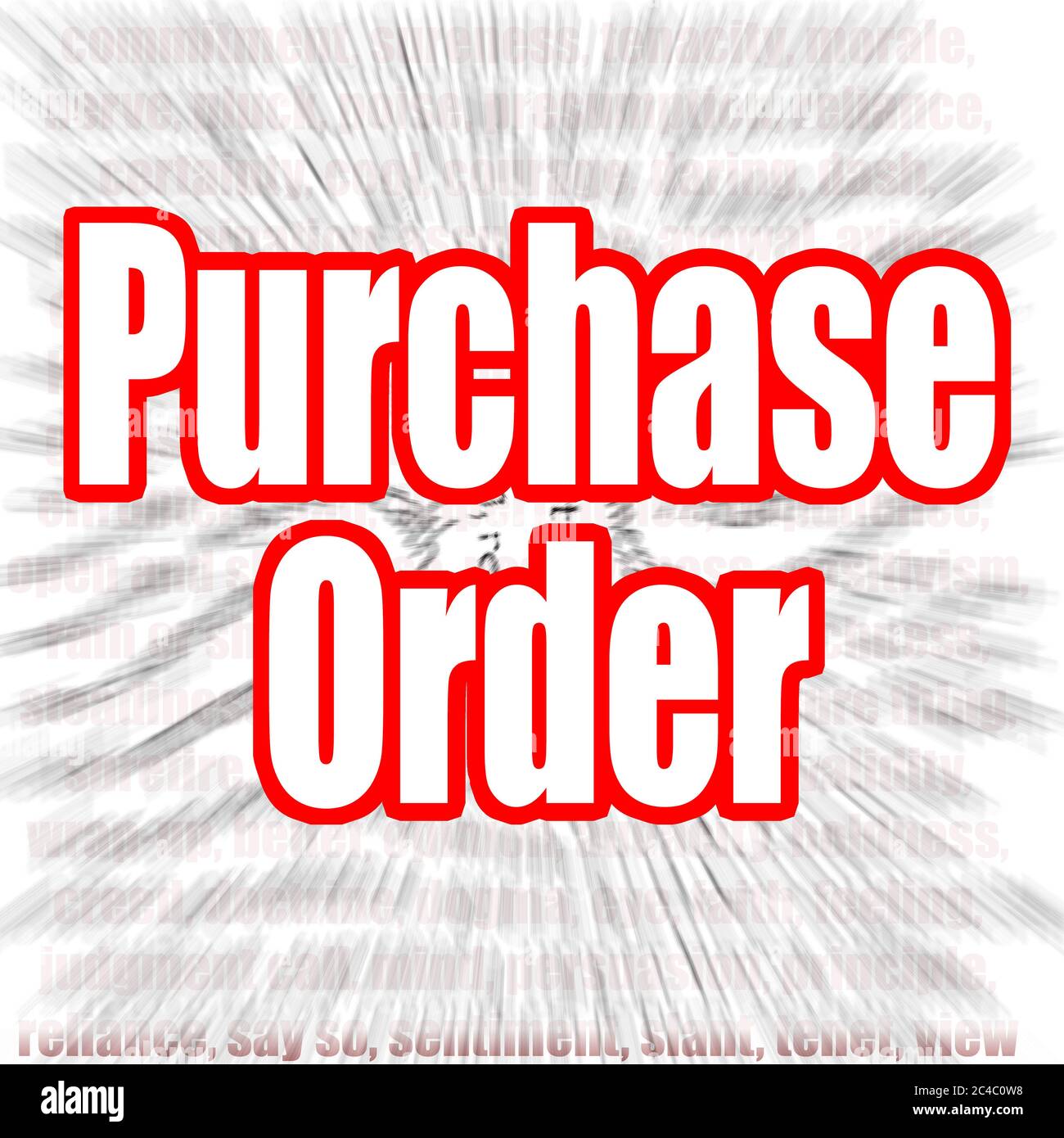 Purchase Order word with zoom in effect as background, 3D rendering ...