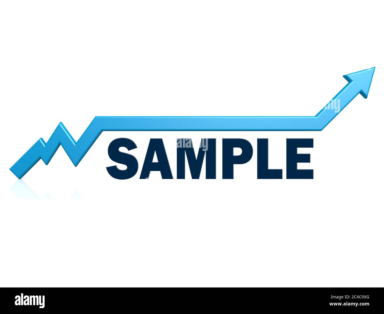 Sample word with blue grow arrow, 3D rendering Stock Photo - Alamy