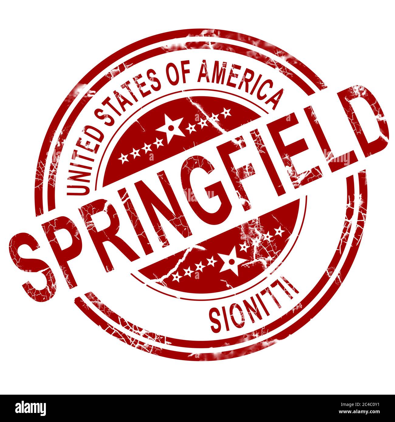 Red Springfield with white background, 3D rendering Stock Photo - Alamy