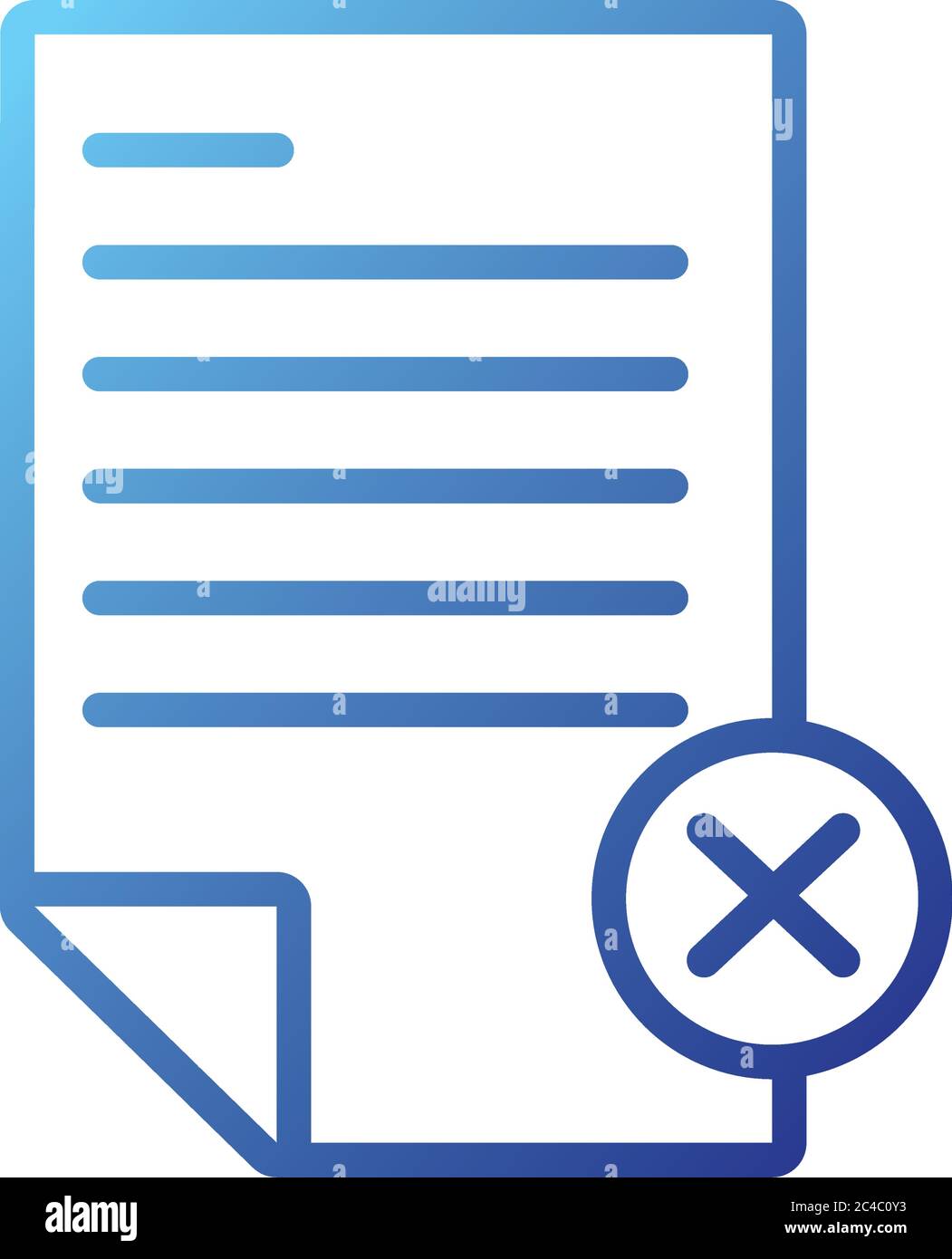 paper document with bad symbol gradient style icon vector illustration ...