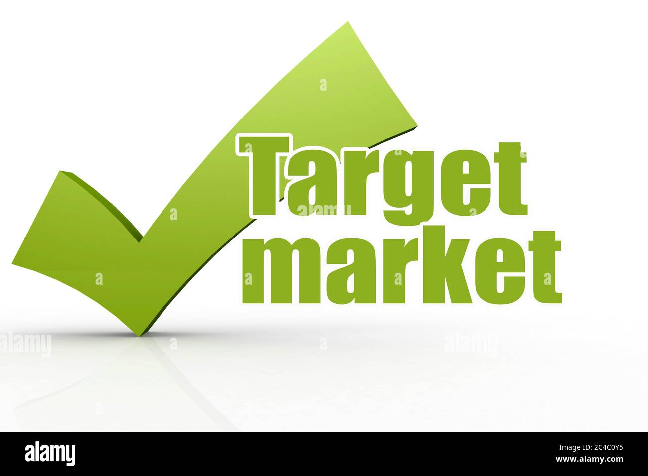 Target market word with green checkmark, 3D rendering Stock Photo - Alamy